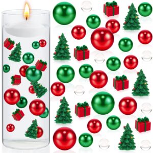 mtlee 2106 pieces christmas vase filler pearl for vase filler pearls candyland water gels beads candles centerpiece for christmas home table party decor(pine tree)