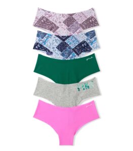 victoria's secret pink no show cheekster panty pack, cheeky panties for women, seamless underwear, no show underwear, hipster panties, ladies underwear, multi (l)