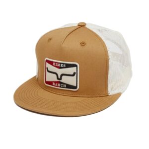 kimes ranch adjustable snapback hats sparky trucker caps/work wear brown