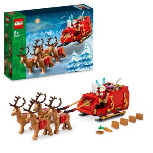 lego santa's sleigh - building toys for kids, boys & girls, ages 9+ - indoor christmas decorations for home w/santa claus figurine & reindeer - gifts for boys & girls - 40499