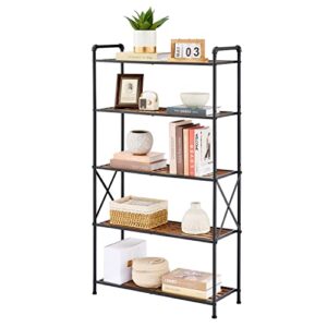 tajsoon 5 tier bathroom shelf unit free standing shelves, widen display shelf, multipurpose storage shelf for bathroom, kitchen, entryway, living room, industrial style, metal