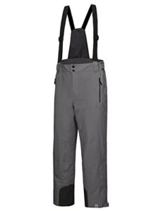 mapamyumco men's ski bib pants snow insulated, snowboard hiking pants waterproof windproof with detachable suspenders iron gate xl