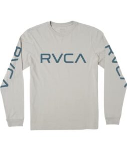 rvca mens big logo long sleeve tee - iron | medium