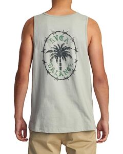 rvca mens regular fit knit tank top shirt - palm wire (iron, medium)