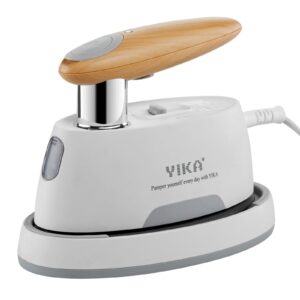 yika 2-in-1 portable clothes steamer & iron - ceramic coated panel, fast heat-up, adjustable heating & steaming, professional handheld fabric wrinkle remover for home, travel, and office use