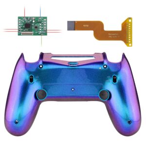 extremerate chameleon dawn 2.0 flashshot trigger stop remap kit for ps4 cuh-zct2 controller, upgrade board & redesigned back shell & back buttons & trigger lock for ps4 controller jdm 040/050/055