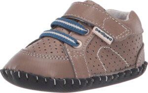 pediped baby-boys sneaker crib shoe, taupe, 2.5-3.5 m us