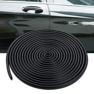 mrcprian car door protector 5m,rubber door protectors for vehicles no glue car accessories rubber u shape car trim door protectors seal for sedan, trucks, suv, atv, boats (black,16.4ft)