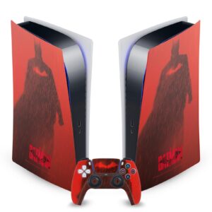 head case designs officially licensed the batman red rain neo-noir and posters vinyl faceplate gaming skin decal compatible with sony playstation 5 ps5 digital edition console and dualsense controller