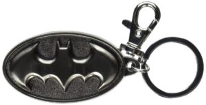 dc batman logo pewter keyring silver, one size