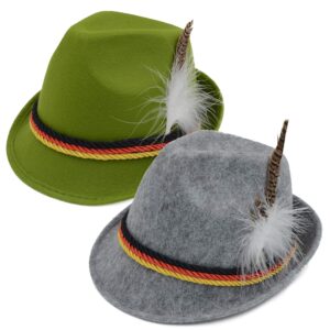 melesh oktoberfest german alpine bavarian hat (gray/green)