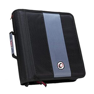 case-it the classic zipper binder - 2 inch o-rings - multiple pockets - 350 sheet capacity - comes with shoulder strap - black d-251