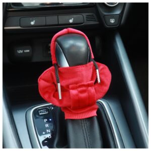 car gear shift cover,vivid gear shift knob hoodie for car decorations & protections,universal car interior accessories stick shift cover fits car truck suv (red)