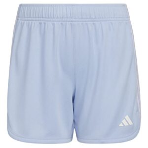 adidas girls' big aeroready 3-stripe pacer mesh short, blue dawn, xl (16)