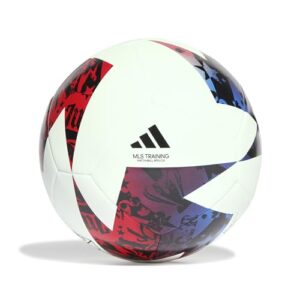 adidas mls training soccer ball, white/blue/red, 4