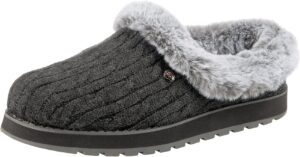 skechers bobs women's keepsakes - ice angel slipper, charcoal, 9 m us