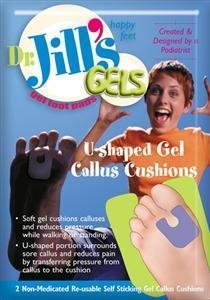 dr. jills gel"u"-shaped callus pads (self-stick & re-usable)