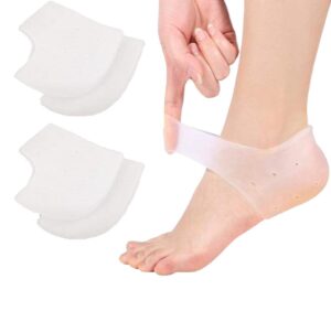 vivofoot 2 pairs gel heel protectors, blister prevention heel sleeves, silicone heel cups & ankle protectors for heel pain and cracked heels relief for men and women