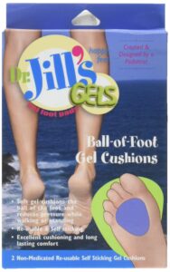 dr. jill's ball-of-foot gel cushions, 1/4" thick, 2/box