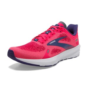 brooks women’s launch 9 neutral running shoe - pink/fuchsia/cobalt - 8