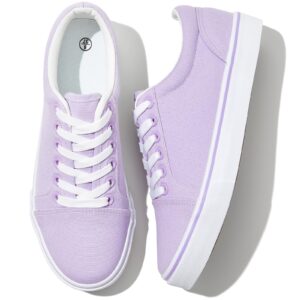 shupua canvas shoes for women white canvas sneakers womens casual shoes low top black sneakers comfortable tennis shoes(purple.us8)