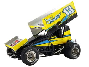 winged sprint car #13 justin peck coastal race parts buch motorsports world of outlaws (2022) 1/18 diecast model car by acme a1822007