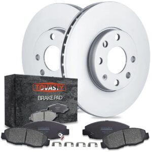 [rear] tovasty brake pads and rotors kit for nissan pathfinder 2013-2020 e-coated [bk2554]