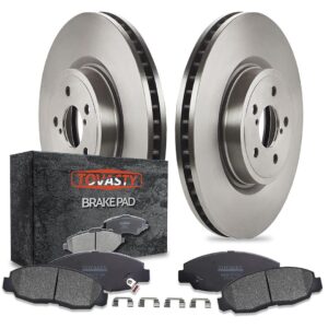 [rear] tovasty brake pads and rotors kit for nissan pathfinder 2013-2020 oe series [bk2544]