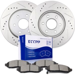 eccpp brake kits, 2pcs front brake rotors and 4pcs ceramic brake pads set fit for 05-17 for nissan frontier,2005-2012 for nissan pathfinder,2005-2015 for nissan xterra,2009-2012 for suzuki equator