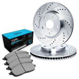 r1 concepts front brakes and rotors kit |front brake pads| brake rotors and pads| ceramic brake pads and rotors|fits 2013-2022 infiniti jx35, qx60; nissan murano, pathfinder