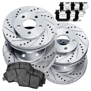 power sport powersport front rear brakes and rotors kit |front rear brake pads| brake rotors and pads| ceramic brake pads and rotors |fits 2013-2021 infiniti jx35, qx60; nissan murano, pathfinder