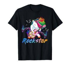 unicorn rock star guitar rockin' music singer t-shirt