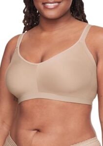 warner's womens easy does it underarm smoothing with seamless stretch wireless lightly lined comfort rm3911a bra, toasted almond, medium us