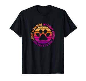 dog cancer awareness prevention fighting the battle love paw t-shirt