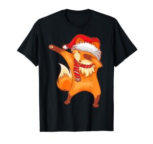 dabbing fox cute christmas scarf & hat dab animal gift t-shirt