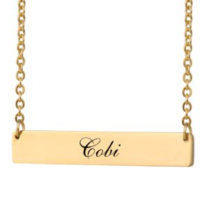 huan xun personalized name bar necklace cobi gold jewelry valentine's day for her