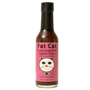 surprisingly mild guajillo ghost tex-mex hot sauce and marinade by fat cat gourmet - savory smoky flavor - mild heat - for tacos, burritos, fajitas - gluten free, vegan & keto friendly - 3 bottles