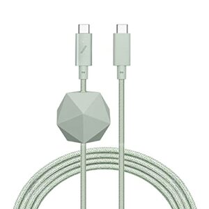 native union type-c desk cable – usb-c to usb-c 8ft ultra-strong non-slip charging cable with anchor weight compatible with iphone 16, 15, macbook pro 13" m1/ m2, air 13"/15", surface go 3 (sage)