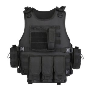 gz xinxing black tactical airsoft paintball vest (black)