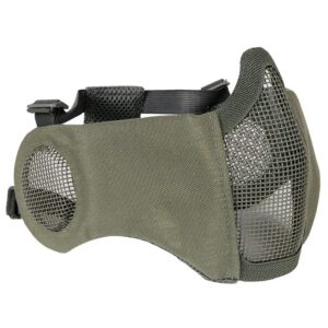 aoutacc airsoft mask, half face mesh masks with ear protection for cs/hunting/paintball/shooting (mesh ear, gray)