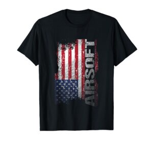 usa flag airsoft t-shirt shooting sports game gift t-shirt