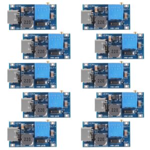 10pcs boost module mt3608 dc-dc step up converter 2a boost regulator type c power supply module adjustable voltage regulator input 2v-24v to 5v-28v