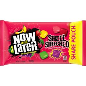 now & later shell shocked mixed fruit candy, 3.5 ounce, pack of 18