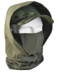 airsoft mask balaclava ski bike full face mask and tactical cap, full head wrap warmer tactical hood headgear for hiking cycling (green)