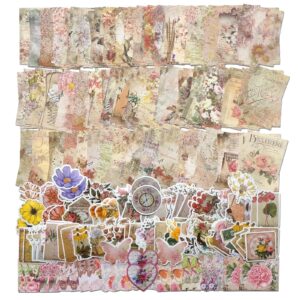 200 pieces vintage ephemera bundle junk journal kit scrapbook supplies paper sticker material pack scrapbooking kit for art journaling bullet journals planners collage decoupage crafter gifts