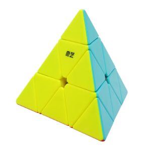 z-cube qy toys qiming s2 pyraminx cube pyramid speed cube puzzle stickerless magic cube 3x3 triangle cube puzzle toy, (qy3076)