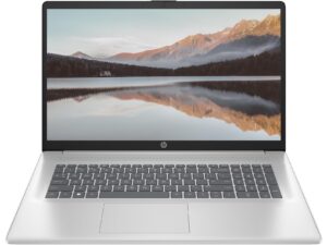 hp newest 17.3" hd+ essential laptop computer, amd ryzen 3 7320u(beat i3-1215u), 8gb lpddr5 ram, 512gb pcie ssd, long battery life, numeric keypad, wifi, camera, fast charge, win 11,w/cue accessories