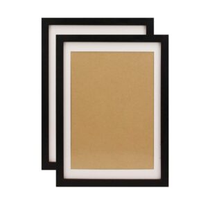 funtress pictures frame collages for diplomas wall hanging poster frame wooden living room pictures frame with mat (10x14 2 pieces, black)