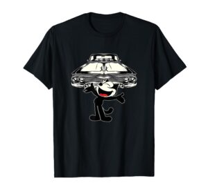 felix cat cartoon giant lowrider car club design mashup t-shirt