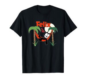 felix cat naps in hammock vintage cartoon retro graphic tee t-shirt